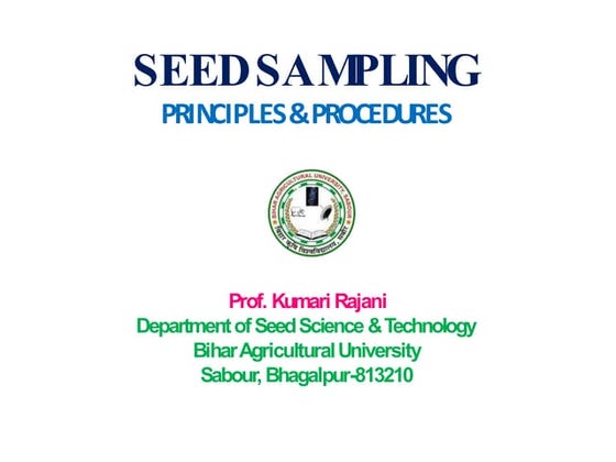 Seed Sampling | PPT