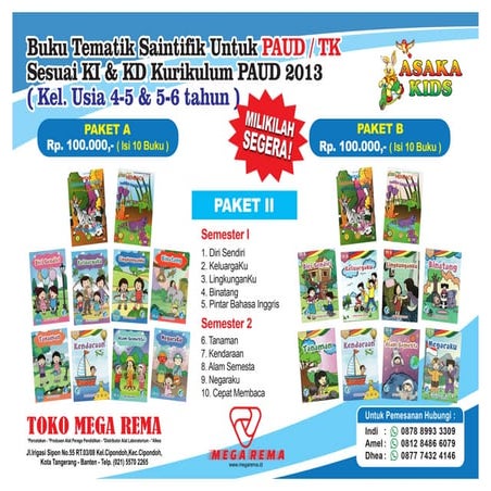 PAKET 10 BUKU PAUD KURIKULUM MERDEKA 2024 / 2025 | PDF