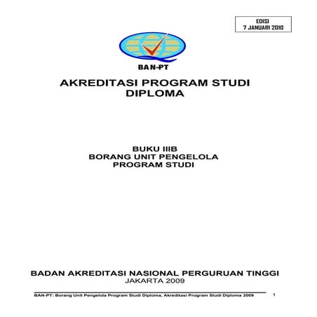 Buku 3 b borang institusi pengelola program diploma | DOC
