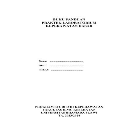 Buku Panduan Praktek Laboratorium Keperawatan Dasar | PDF