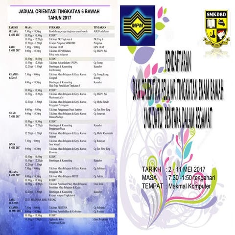 Buku program orentasi tingkatan 6 | PPT