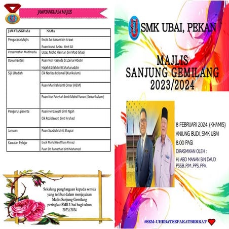 BUKU PROGRAM SANJUNG GEMILANG 2023MAJLIS | PDF