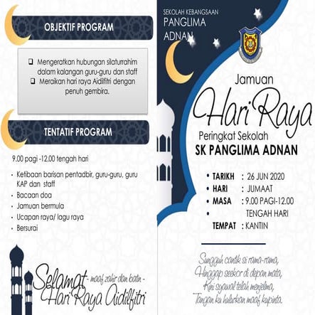 BUKU PROGRAM SAMBUTAN HARI RAYA | PDF