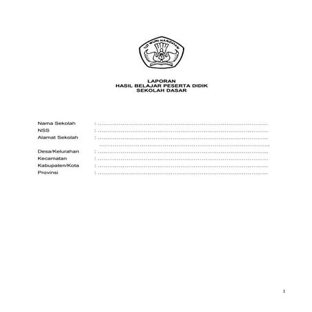 FORMAT RAPOR SD MENURUT KURIKULUM 2013 | DOC
