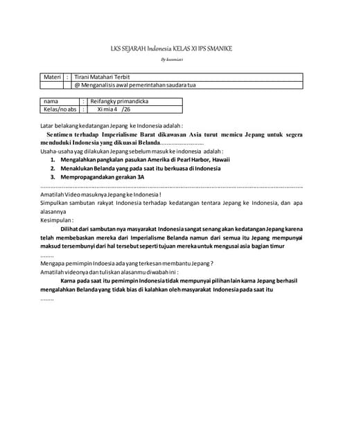 MASUKNYA JEPANG KE INDONESIA | DOCX