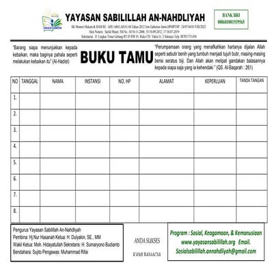 contoh buku tamu untuk kunjungan dari instansi lain ke instansi kita | PPT