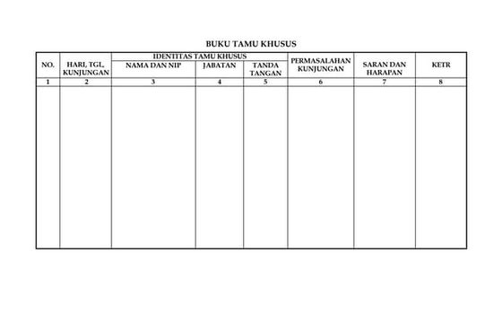 contoh buku tamu untuk kunjungan dari instansi lain ke instansi kita | PPT