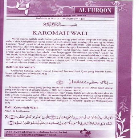 Buletin Jumat Al Furqon Tahun 04 Volume 09 Nomor 02 Karomah Wali.pdf
