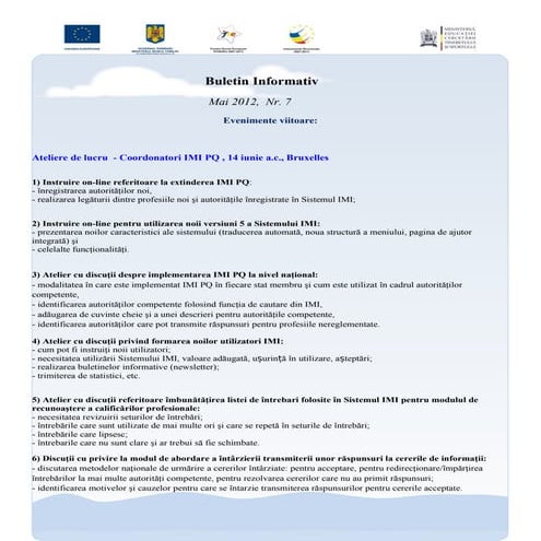 Buletin informativ IMI PQ NET nr.7 | DOC