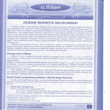 Buletin jumat al furqon tahun 05 volume 03 nomor 02 jilbab wanita ...
