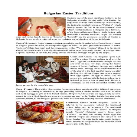 Bulgarian Easter Traditions | PDF