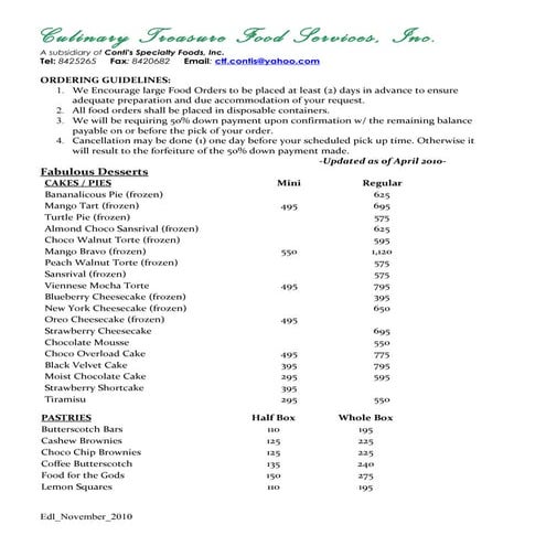 Bulk Order Menu Nov 2010 (1) | DOC