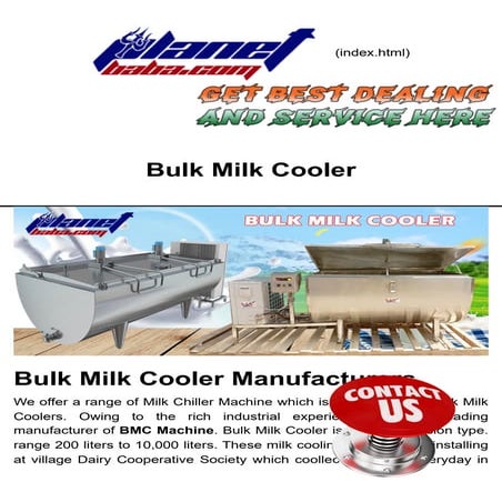 Bulk Cooler for Milk | PDF