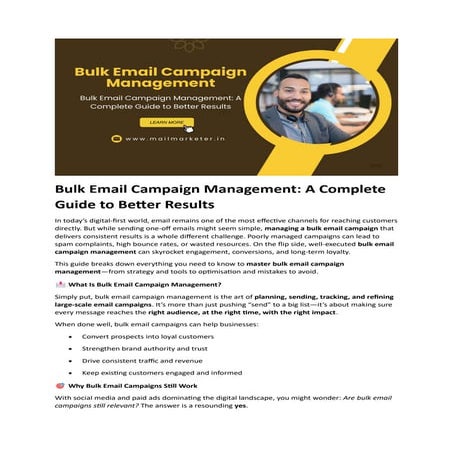 Mastering Bulk Email Campaign Optimization for 2025 | PDF