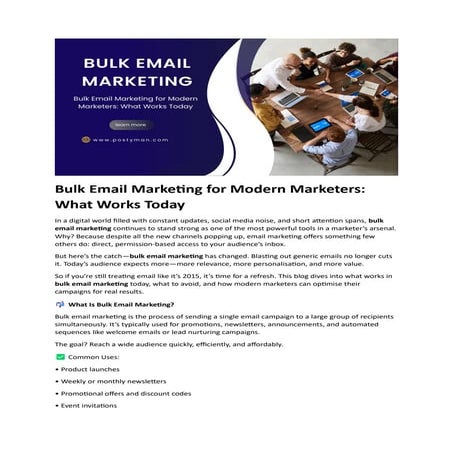 Bulk Email Marketing for Modern Marketers | PDF