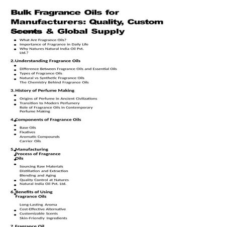 Bulk Fragrance Oils for Manufacturers Quality, Custom Scents & Global ...