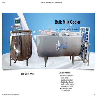 Bulk Milk Cooler Manufacturers | PDF