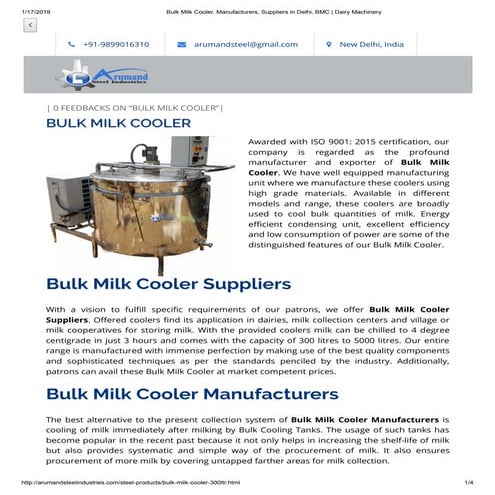 Bulk Milk Coolers | PDF