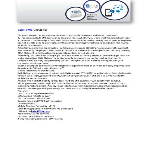BULK SMS SENDER project report | PDF