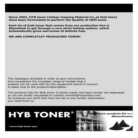 Bulk Toner List 2011 Nov | PDF