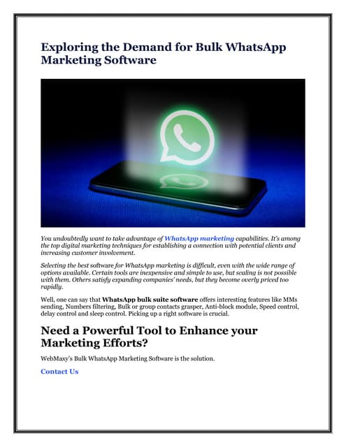 Whatsapp Bulk Message Sender Free PDF to Download | PDF