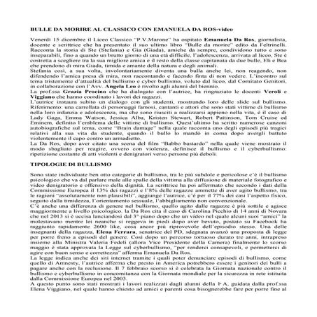 Bulle da morire al classico con emanuela da ros | PDF