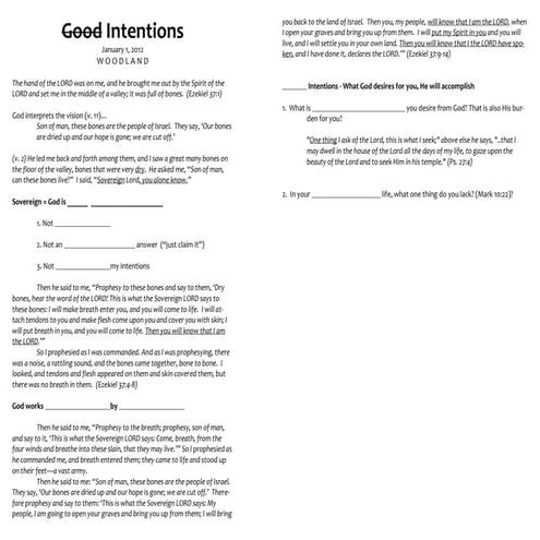 Bulletin notes blanks 1 1-2012 | DOCX