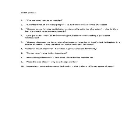 Bullet points | PDF | Soap Opera | Genres