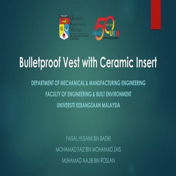 Bulletproof vest with ceramic insert | PDF