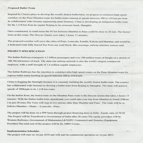 Bullet train case study | PDF