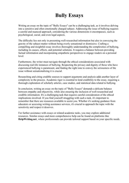 Cause And Effect Essay On Bullying.pdf
