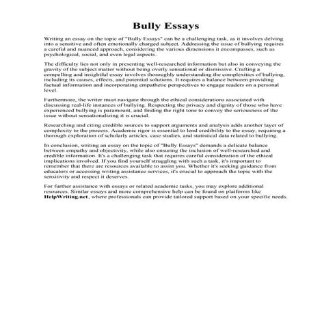 Bully Essays | PDF