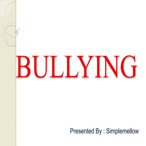 Lets talk about bullying | PPTX