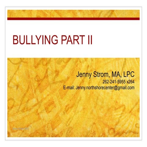 Bullying Part II | PPTX