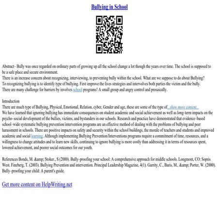 Guided questions bullying at school and short story1 | PDF