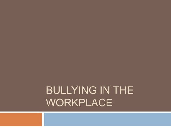 How to Stop Bullying at Work | PDF
