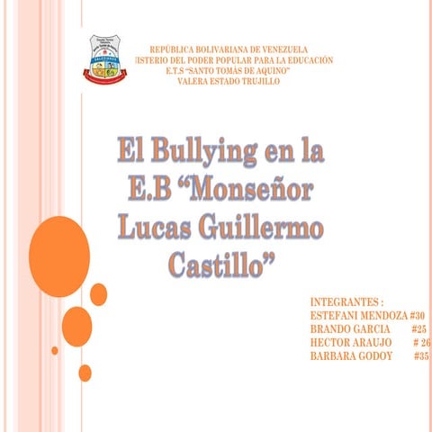 NO ESTÁS SOL@: CONTRA EL BULLYING TOLERANCIA CERO.” | PDF