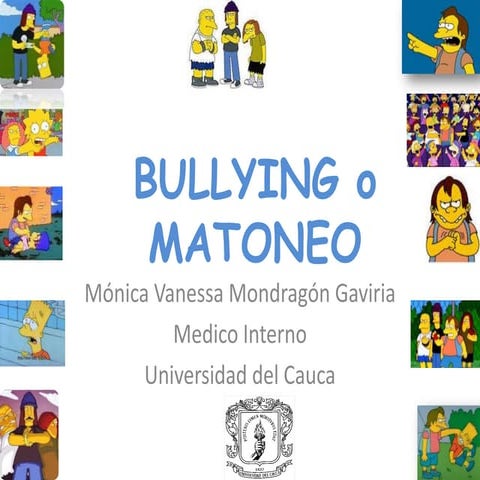 Bullying o matoneo exposicion para niños | PPTX | Crime & Harmful Acts ...