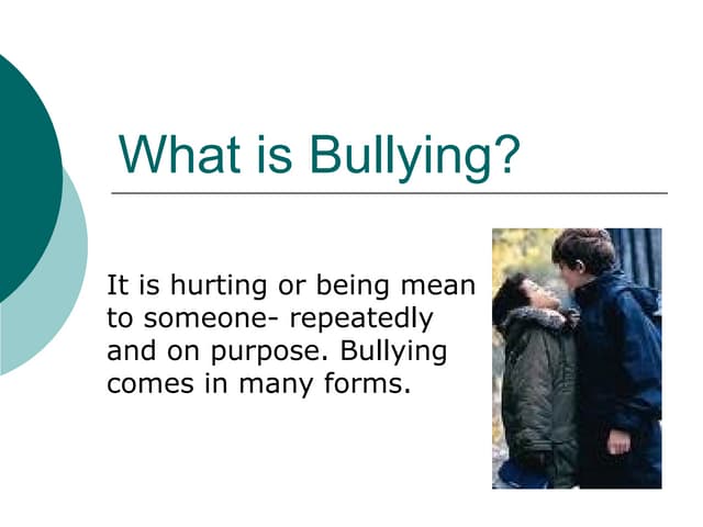 School bullying presentation | PPTX