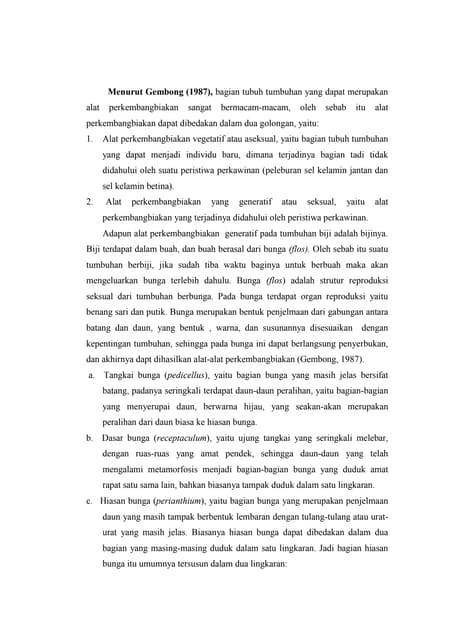 Laporan praktikum 7 rumus bunga dan diagram bunga (morfologi tumbuhan ...