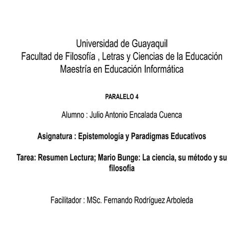 LA CIENCIA DE MARIO BUNGE | PPTX