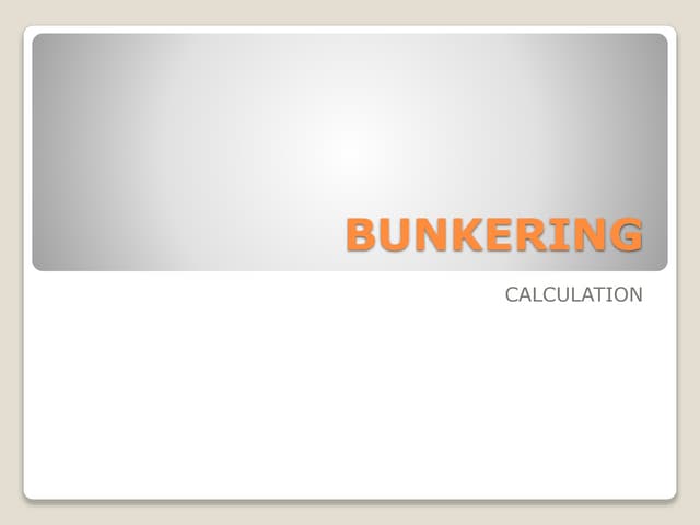 Bunker survey calculation | DOCX
