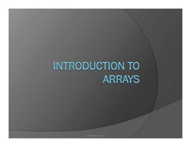 Introduction to Arrays in Programming | PPT Introduction to Arrays in Programming | PPT