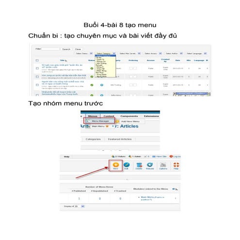 Buoi 4-bai-8-tao-menu | PDF