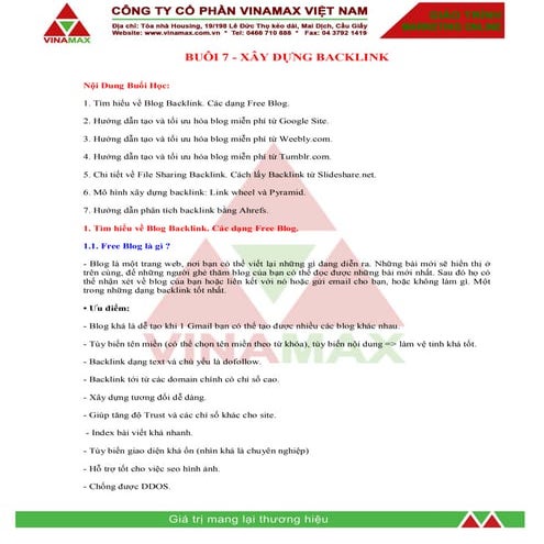 Buoi 7 blog backlink | PDF