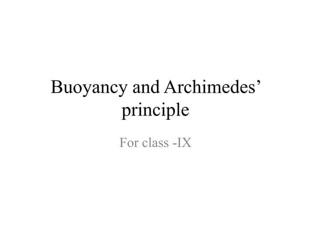Archimedes' principle | PPTX