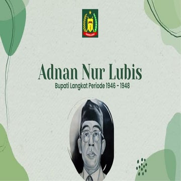 Bupati Kabupaten Langkat Adnan Nur Lubis | PDF