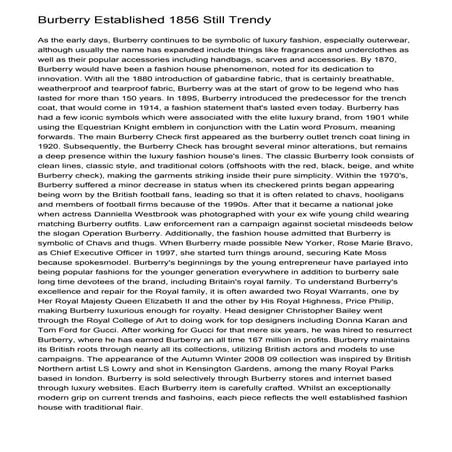 Burberry Established 1856 Still Trendy | PDF