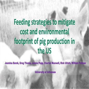 Feeding Strategies to Mitigate Cost and Environmental Footprint of Pig ...