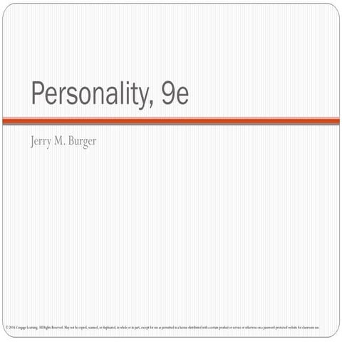 Burger tHEORY OF PERSONALITY OF HUMAN BEING | PPT